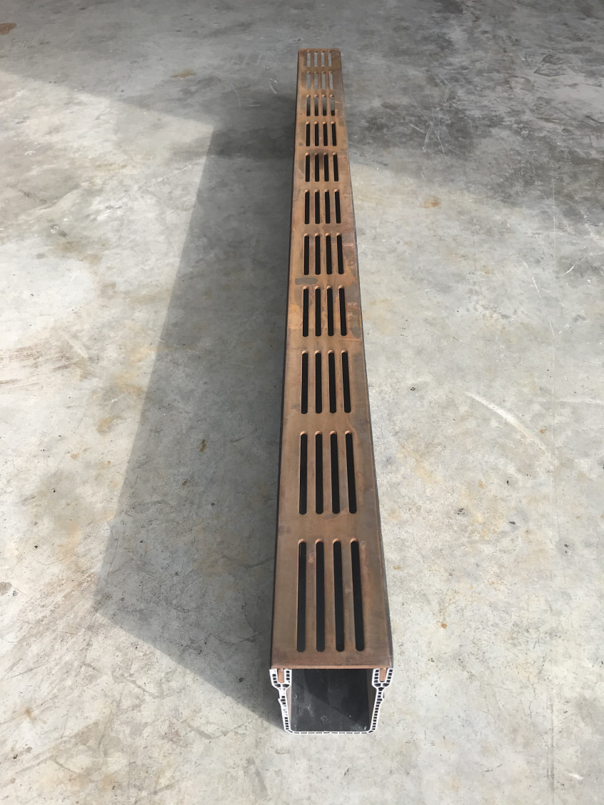 Star Drain kunststof goot met Corten staal rooster 1000mm - Van den Bosch