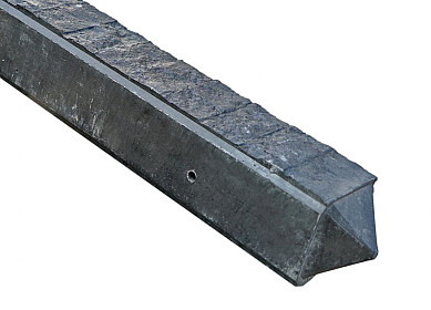 3-sponning paal granietmotief Punt 10x10x275 (sponning 74 cm, tbv 2 ...